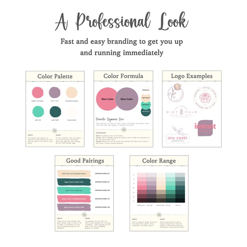 Retro Brand Color Palette for Small Businesses, Editable Canva Template ...