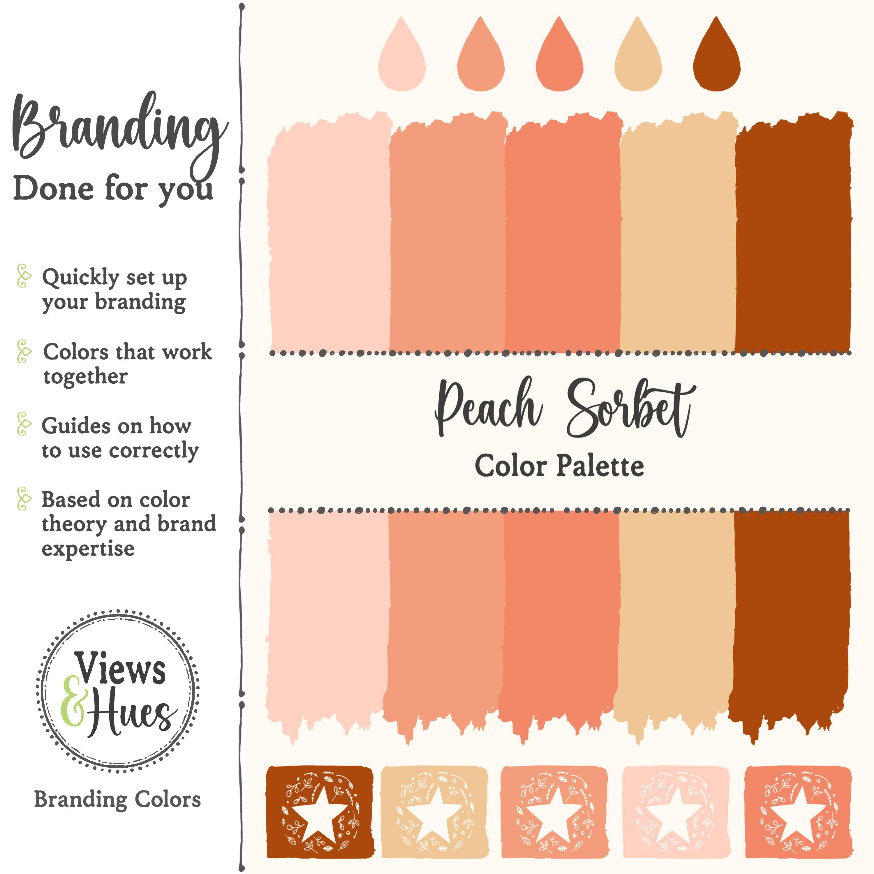 Peachy Brand Color Palette for Small Businesses, Editable Canva ...