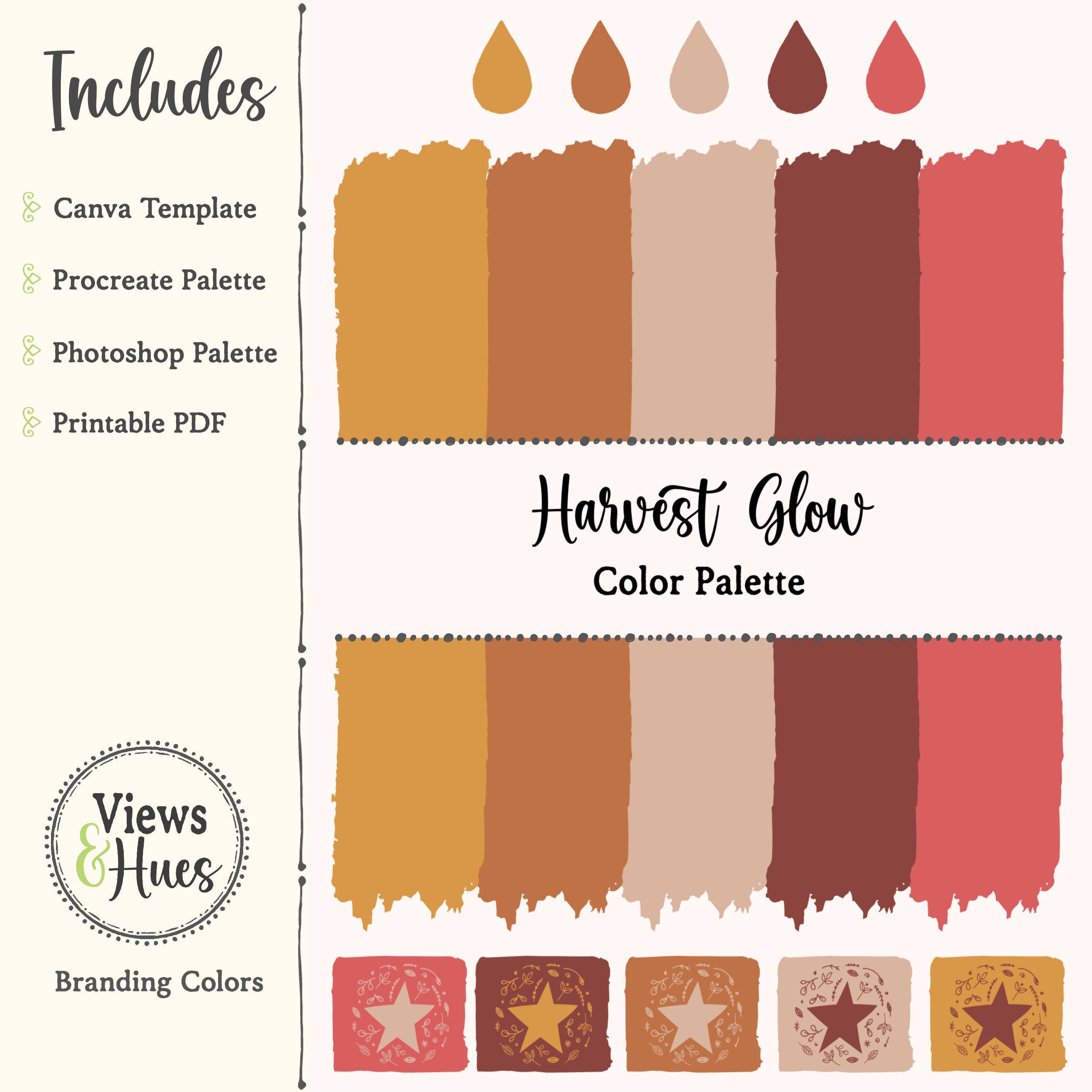 Warm Brand Color Palette for Small Businesses, Editable Canva Template ...