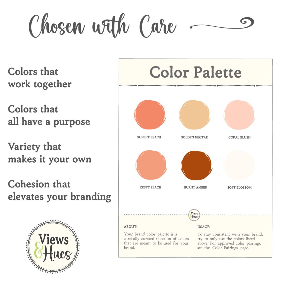 Peachy Brand Color Palette for Small Businesses, Editable Canva ...