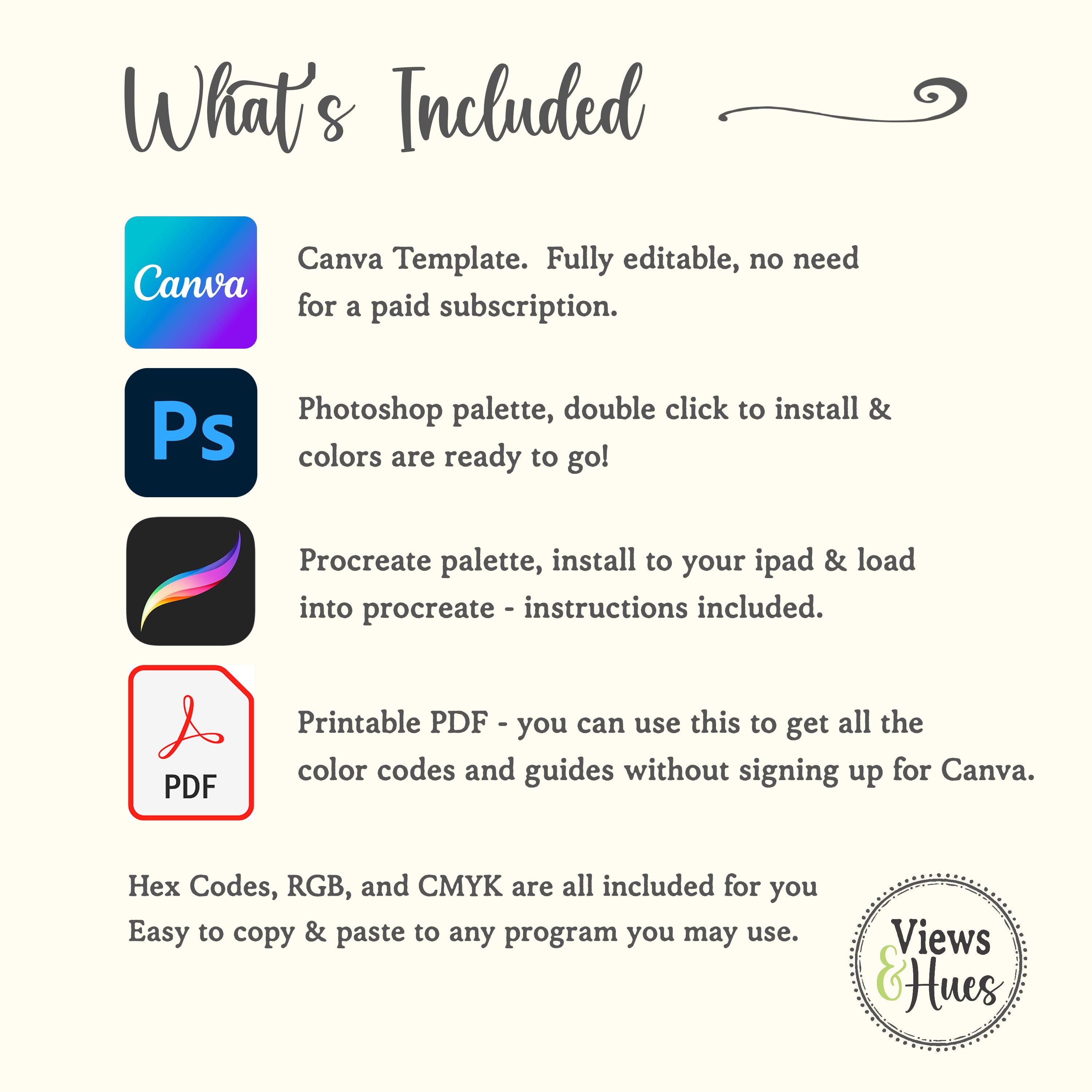 Retro Brand Color Palette for Small Businesses, Editable Canva Template ...