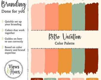 Retro Brand Color Palette for Small Businesses, Editable Canva Template ...