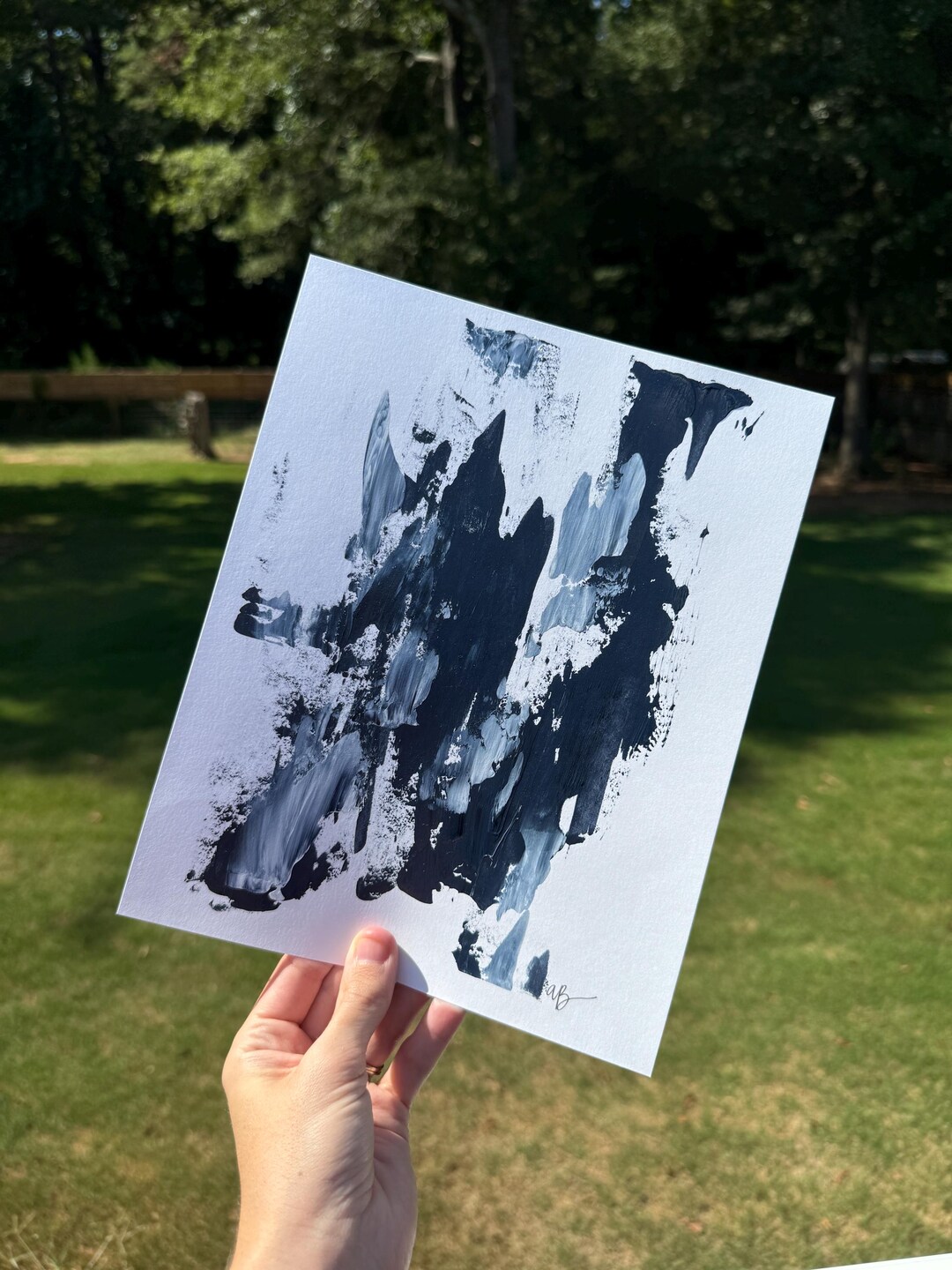 Navy Abstract Art / Abstract Painting / Gallery Wall Art - Etsy