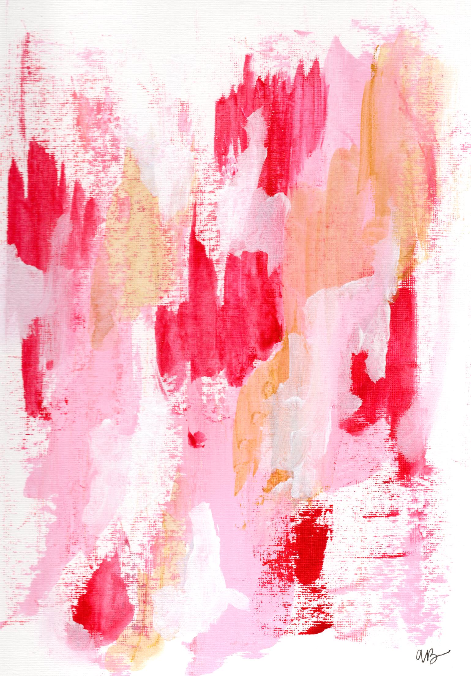 Pink Abstract Painting / Gallery Wall Art / Handpainted - Etsy