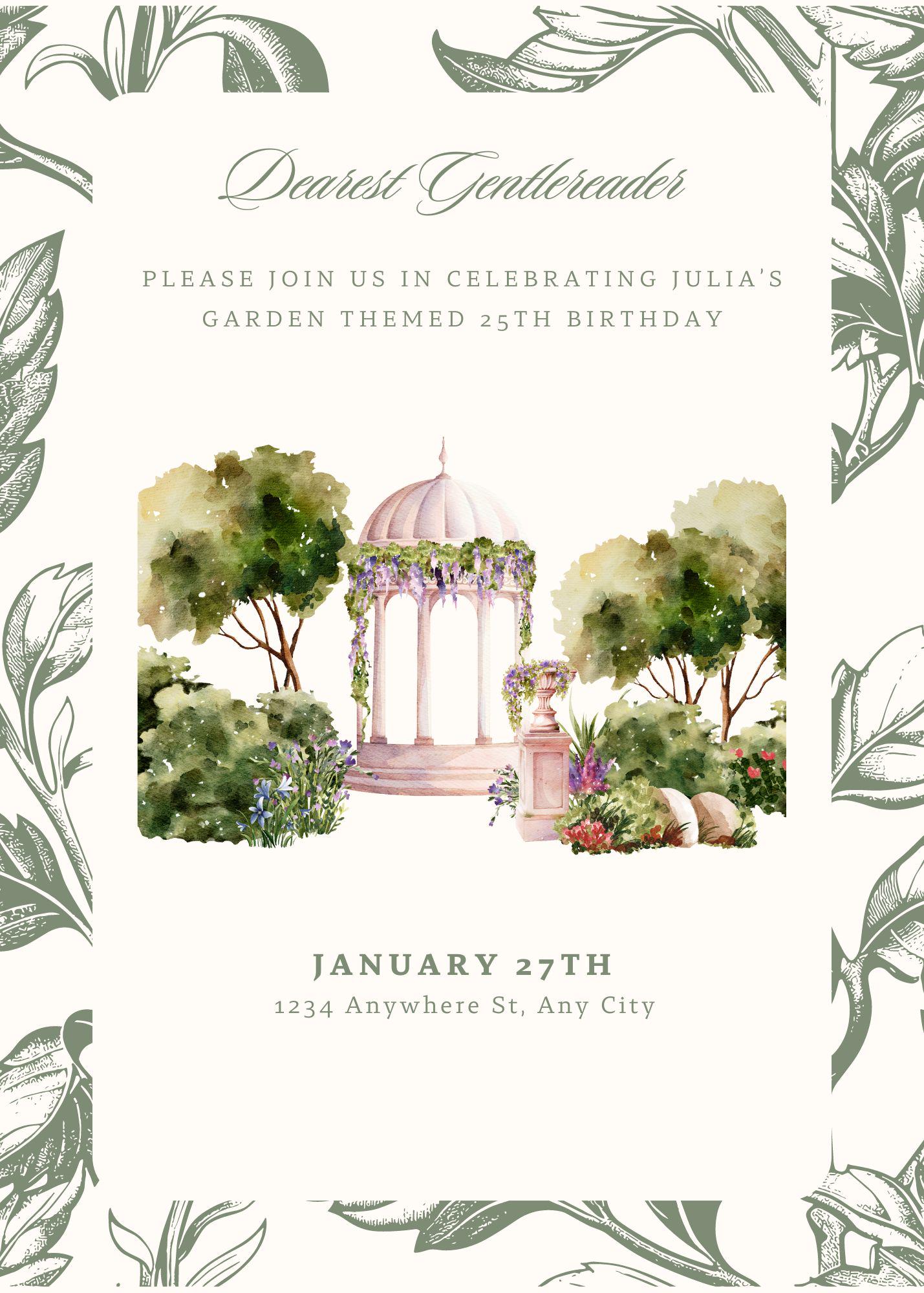 Garden Party Invitation Template - Editable Canva Template - Instant ...