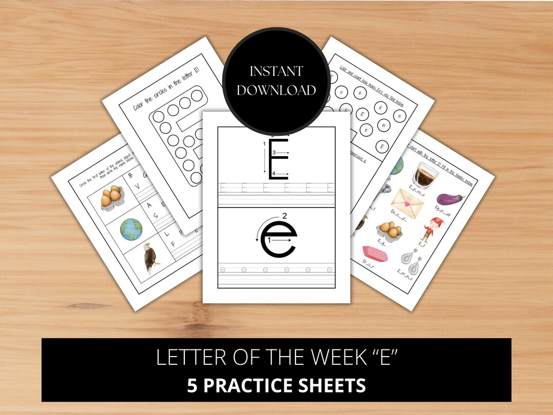 ABC Tracing, Letter E Practice, Letter Identification, Letter Matching ...