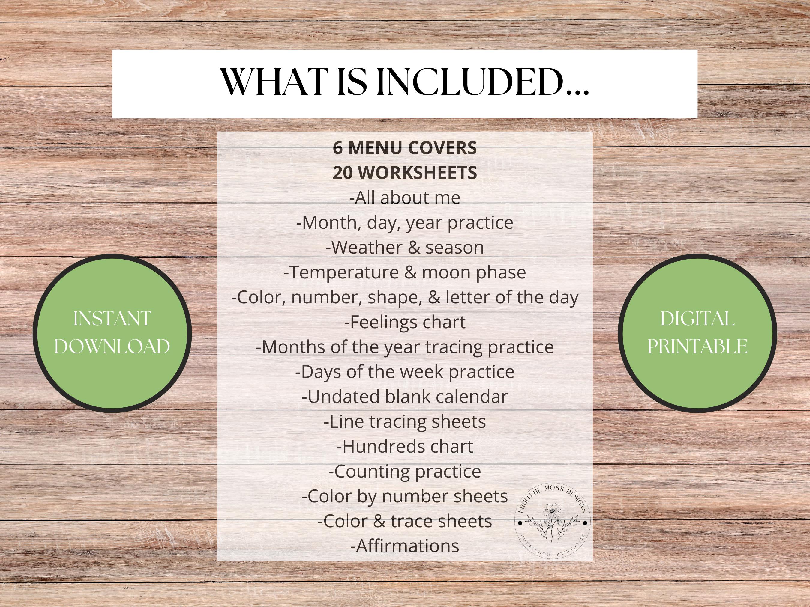 Morning Menu, Homeschool Printable, Preschool Menu, Elementary ...