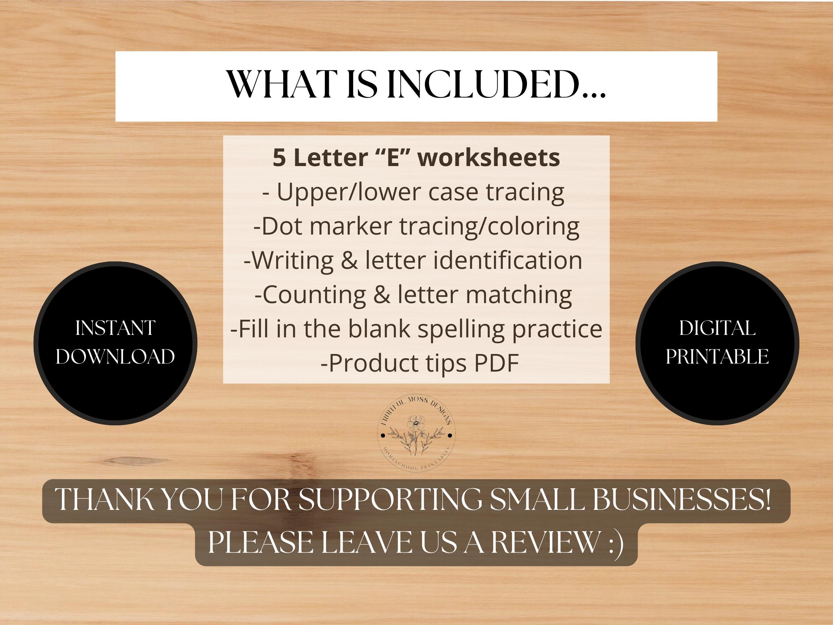 ABC Tracing, Letter E Practice, Letter Identification, Letter Matching ...