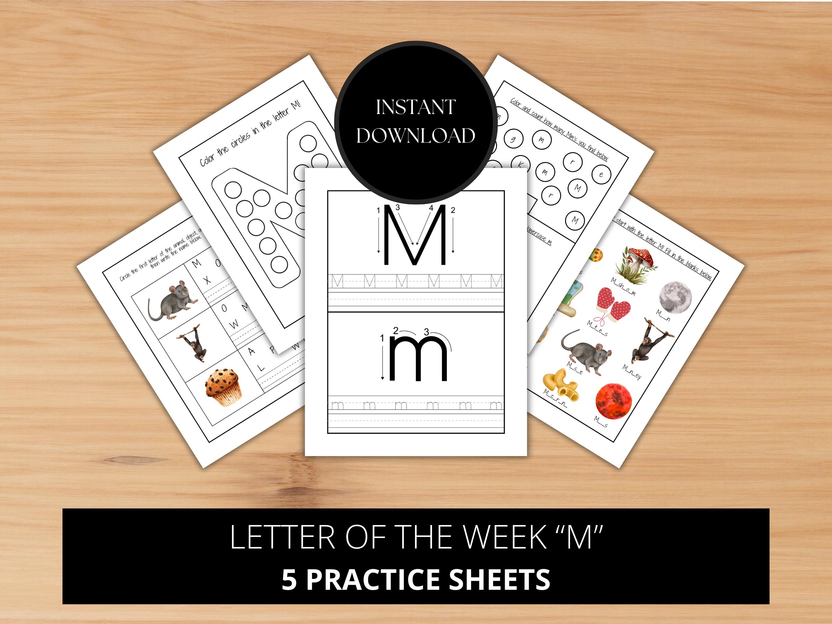ABC Tracing, Letter M Practice, Letter Identification, Letter Matching ...