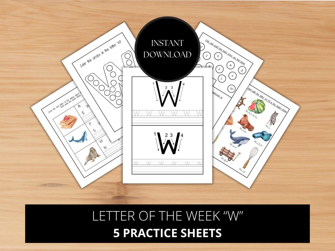 ABC Tracing, Letter W Practice, Letter Identification, Letter Matching ...
