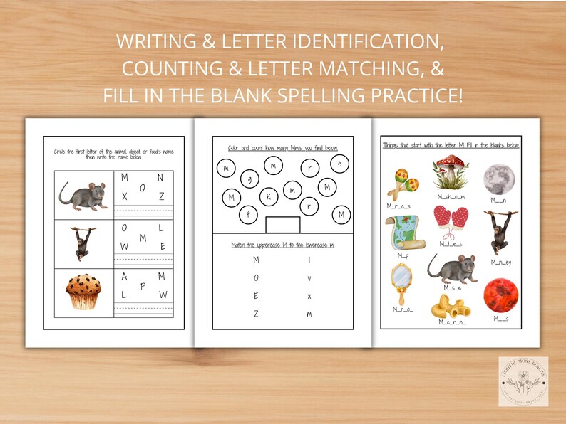 Letter M Tracing Worksheets: Homeschool Printable (PDF) - Etsy