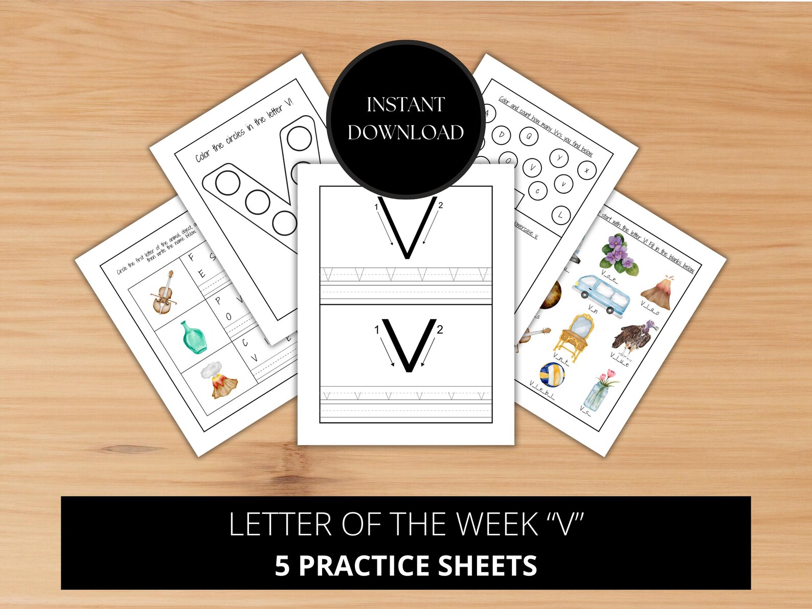 ABC Tracing, Letter V Practice, Letter Identification, Letter Matching ...