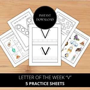 ABC Tracing, Letter V Practice, Letter Identification, Letter Matching ...
