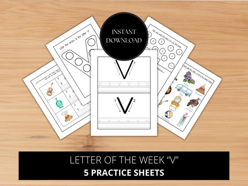 ABC Tracing, Letter V Practice, Letter Identification, Letter Matching ...