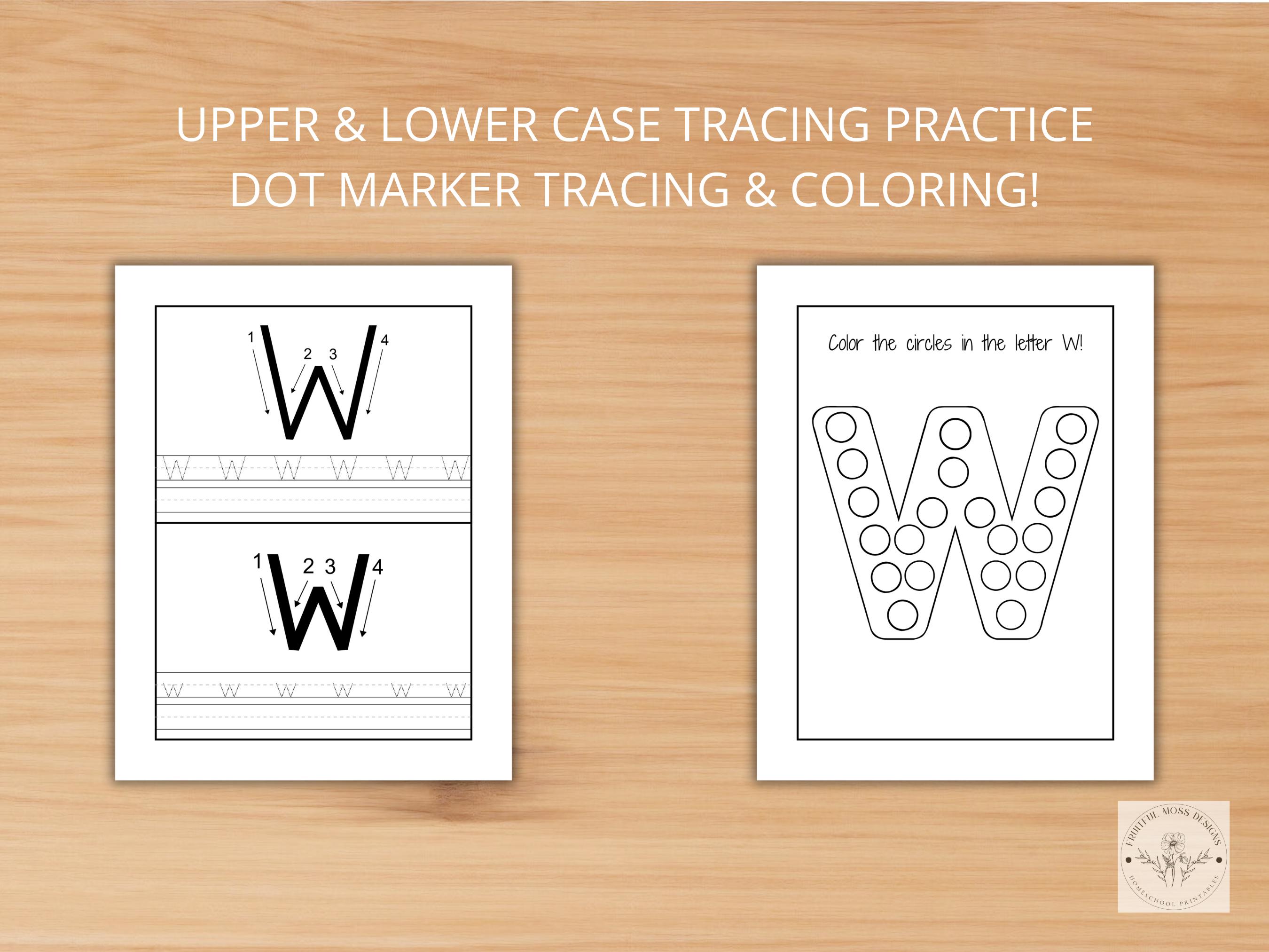 ABC Tracing, Letter W Practice, Letter Identification, Letter Matching ...