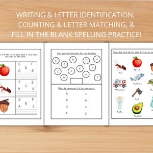 Letter A Tracing Worksheets: Homeschool Printable (PDF) - Etsy