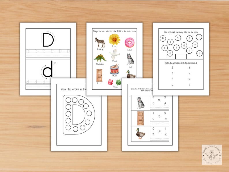 Letter D Tracing Worksheets: Homeschool Printable (PDF) - Etsy