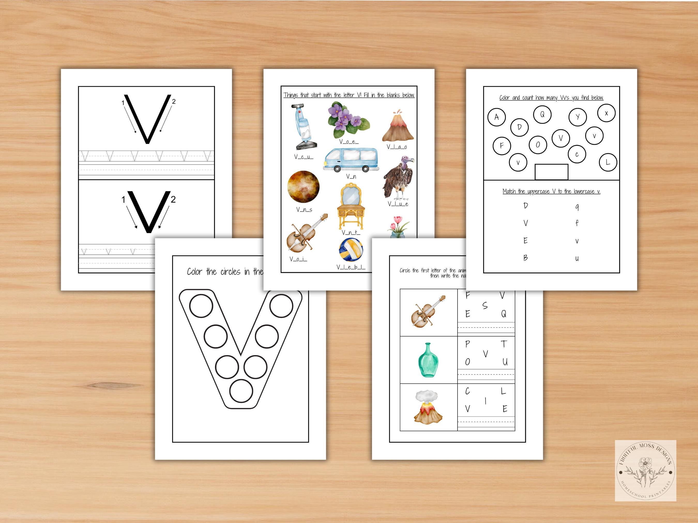 ABC Tracing, Letter V Practice, Letter Identification, Letter Matching ...