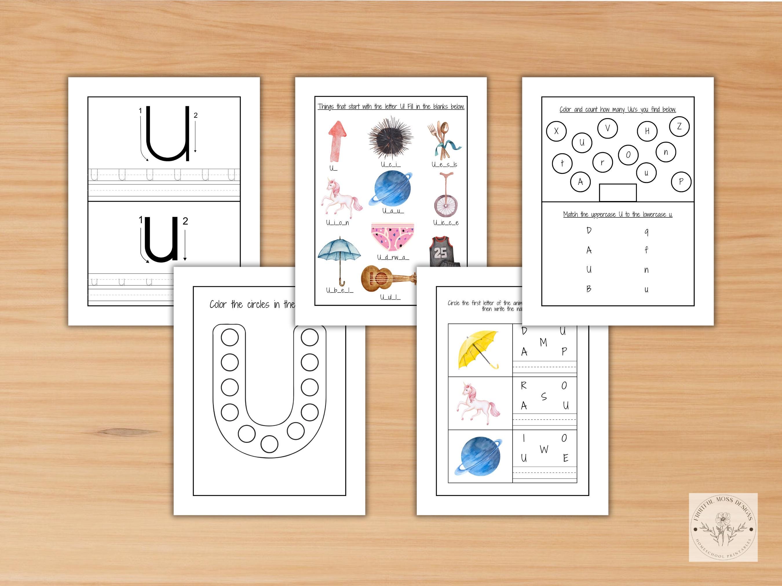 ABC Tracing, Letter U Practice, Letter Identification, Letter Matching ...