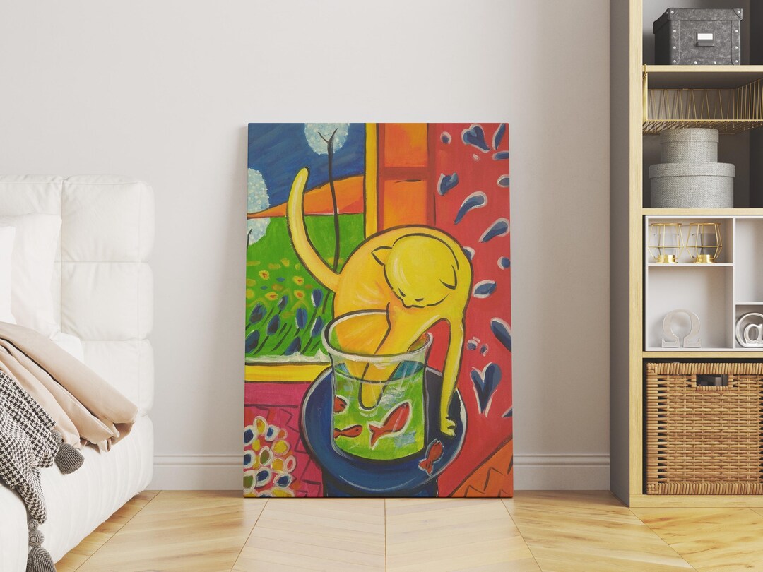 Cat With Red Fish 1914 Reproduction Canvas - Etsy