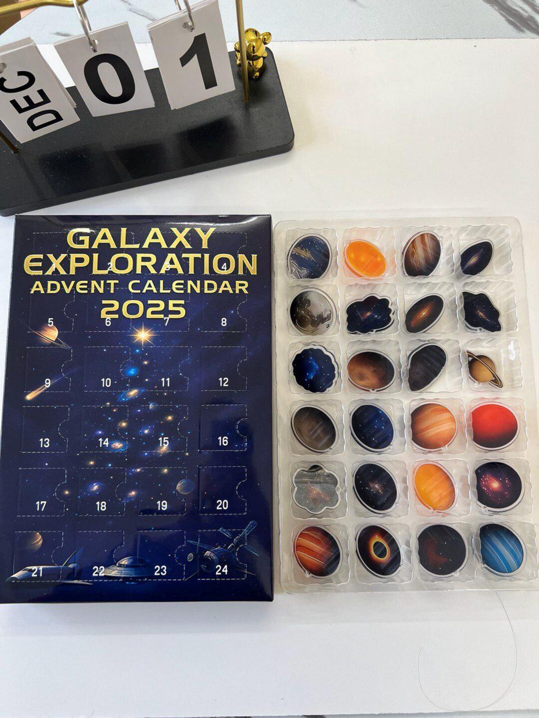 Galaxy Exploration Advent Calendar 2025, 2D Acrylic Space Planets Set ...