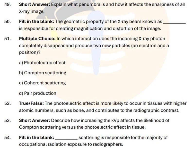 Year 1 Science and Technology Radiography Quiz: Perfect Study Tool for ...