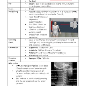 Spine Positioning Summary Notes for Diagnostic Radiography Placement ...