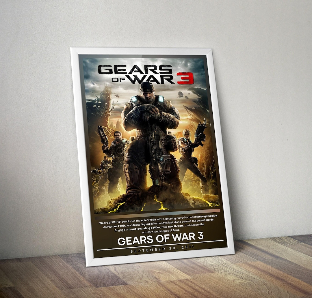 Gears of War 3 Poster Gears of War Print Gaming Poster 4 Color Video ...