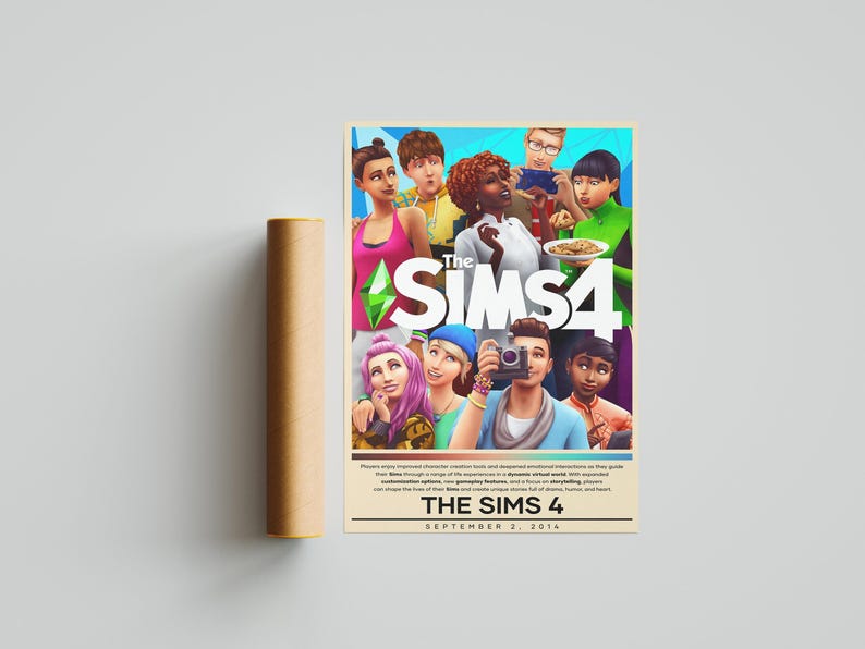 The Sims 4 Poster the Sims Print Gaming Poster Print 4 Colors Video ...