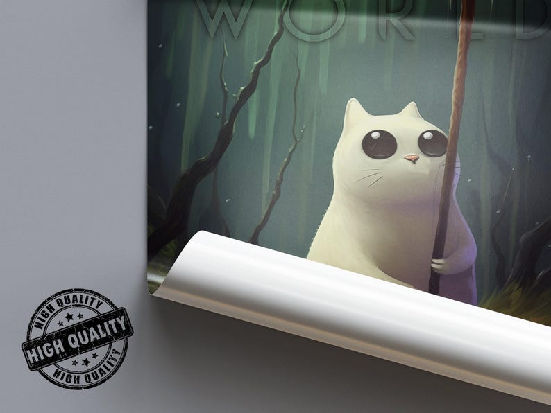 Slug Cat Rain World Poster Rain World Artwork Gaming Poster HD Color ...