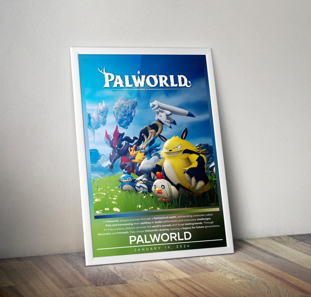 Palworld Poster Palworld Prints Gaming Posters 4 Colors Premium Quality ...