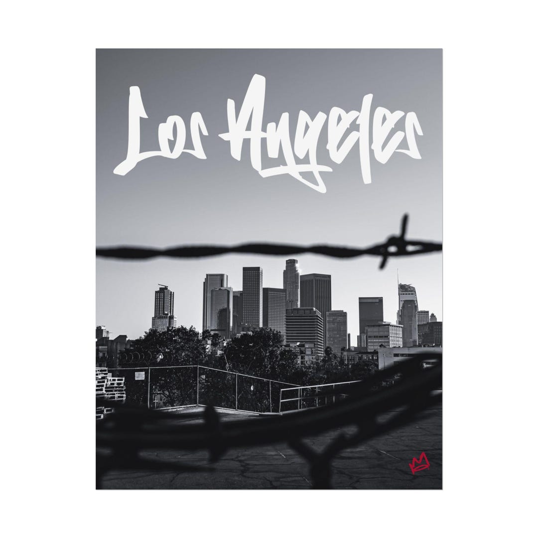 Los Angeles Skyline Poster, Urban Los Angeles DTLA Wall Art - Etsy