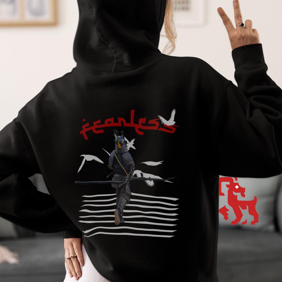 Fearless Samurai Hoodie: Japanese Art Warrior Spirit Pullover - Etsy