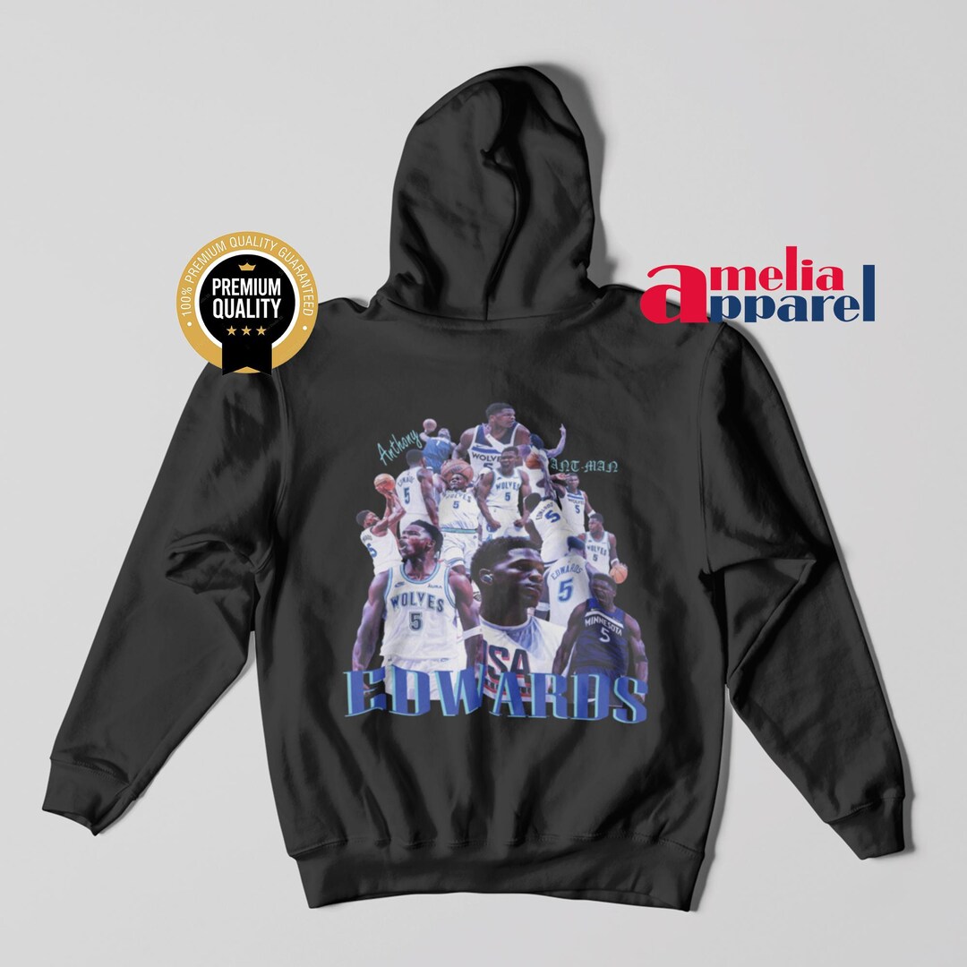 Limited Anthony Edwards Hoodie - Basketball Graphic Tees - Vintage 90s ...
