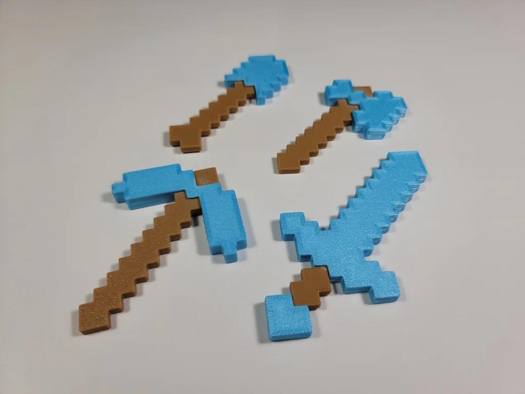 Minecraft Tool Set – Axe, Pickaxe, Shovel, Sword – Optional Colors - Etsy