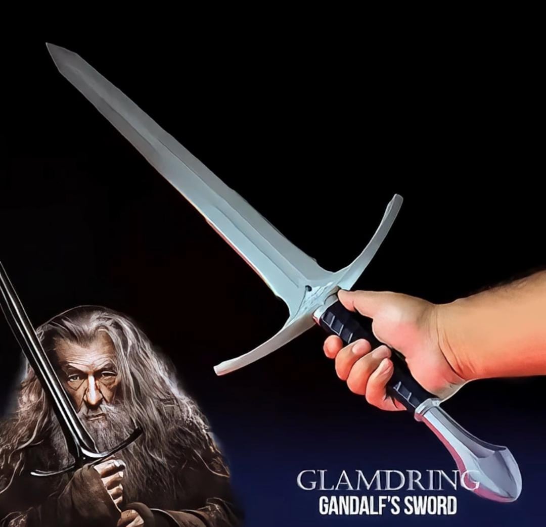 Gandalf's Sword Gandalf the White's Glamdring Replica Collapsing LOTR ...