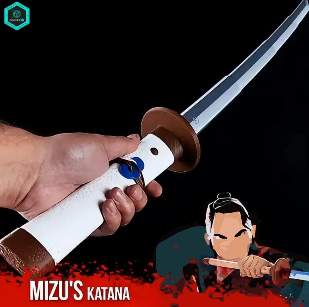 Mizu's Collapsing Katana – Blue Eye Samurai Cosplay Sword - Etsy