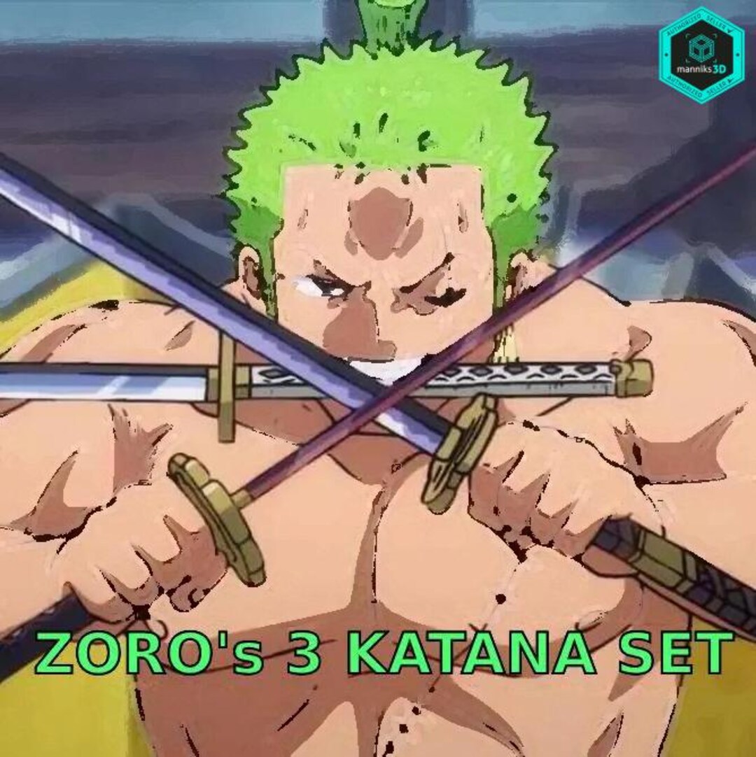Zoro’s 3 Katana Set – Santoryu Style – Collapsing Cosplay Katanas - Etsy