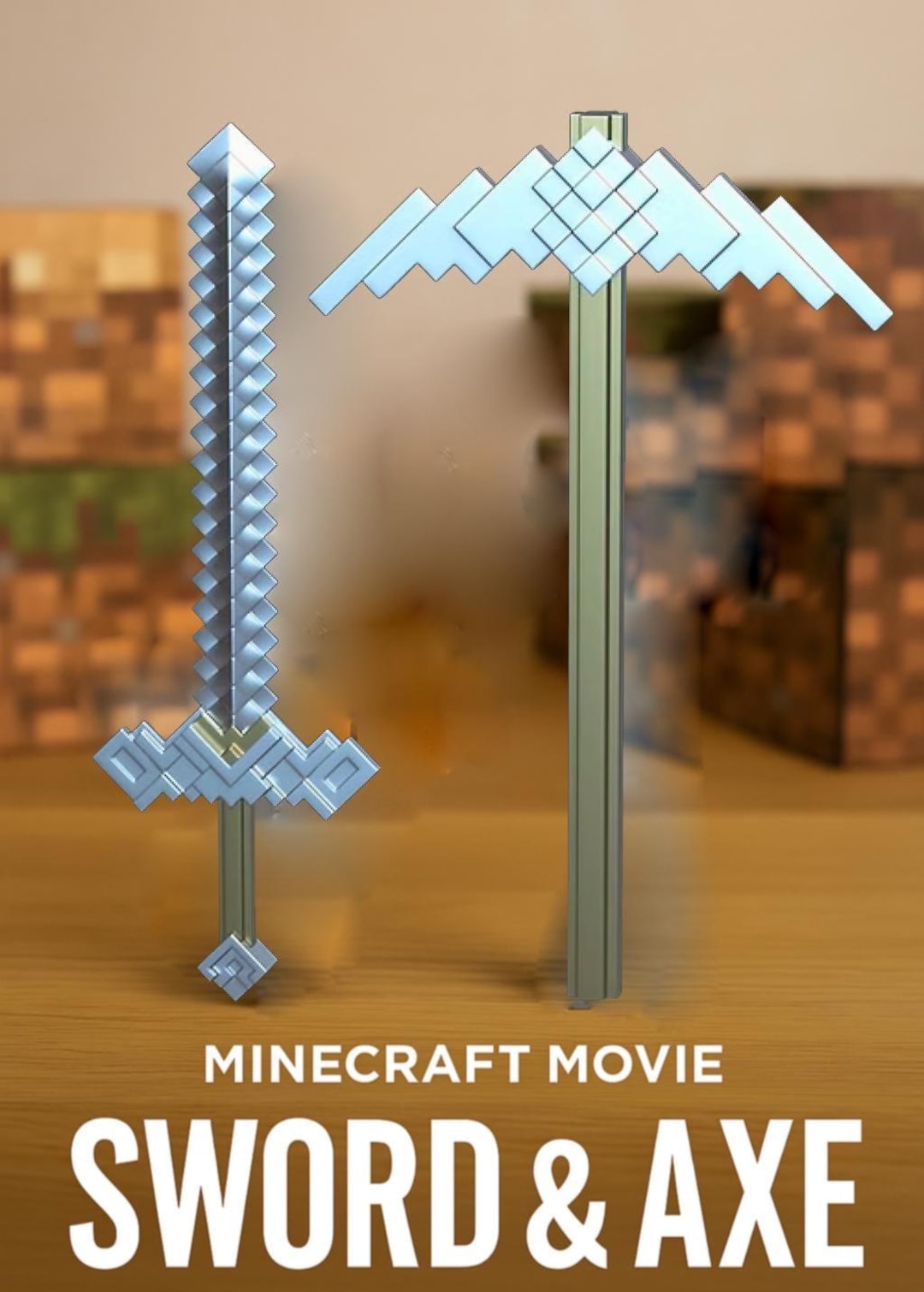 Minecraft Sword & Axe – Lifesize – Inspired Movie – Optional Colors ...