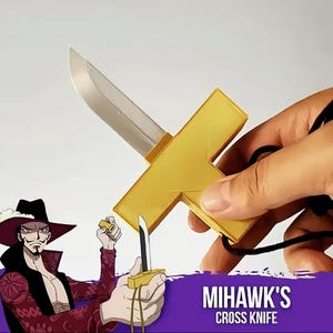 Dracule Mihawk’s Cross Knife – One Piece Anime Cosplay Dagger – Hawkeye ...