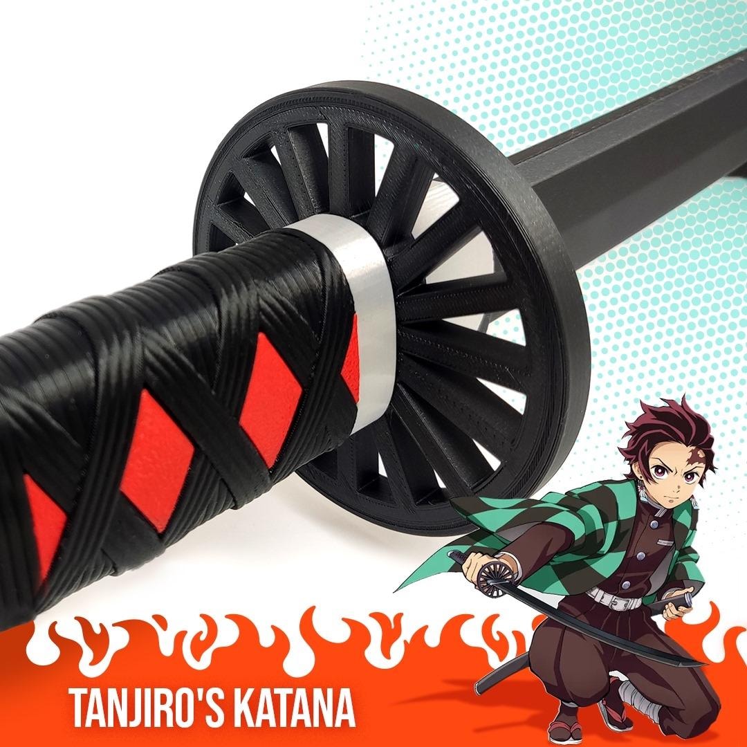 Tanjiro Kamado Collapsing Katana – Rengoku Guard Option – Demon Slayer ...