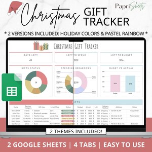 Christmas Gift Tracker Spreadsheet Christmas Gift Planner Template ...