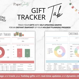 Christmas Gift Tracker Spreadsheet Christmas Gift Planner Template ...