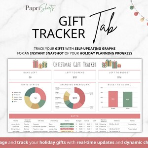 Christmas Gift Tracker Google Sheets Gift Planner Spreadsheet Holiday ...