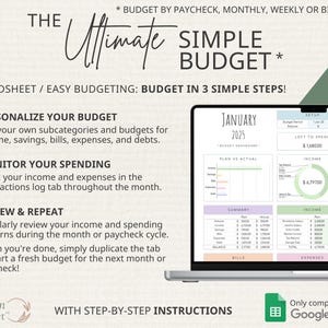 Ultimate Life Organizer Bundle Google Sheets Simple Budget Spreadsheet ...