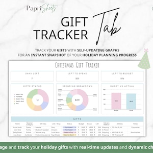Gift Tracker Spreadsheet Google Sheets Template: Holiday and Birthday ...