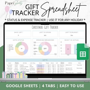 Gift Tracker Spreadsheet Google Sheets Template: Holiday and Birthday ...