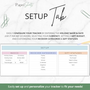 Gift Tracker Spreadsheet Google Sheets Template: Holiday and Birthday ...
