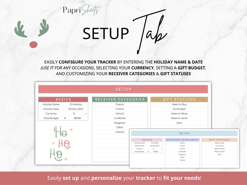 Christmas Gift Tracker Spreadsheet Christmas Gift Planner Template ...
