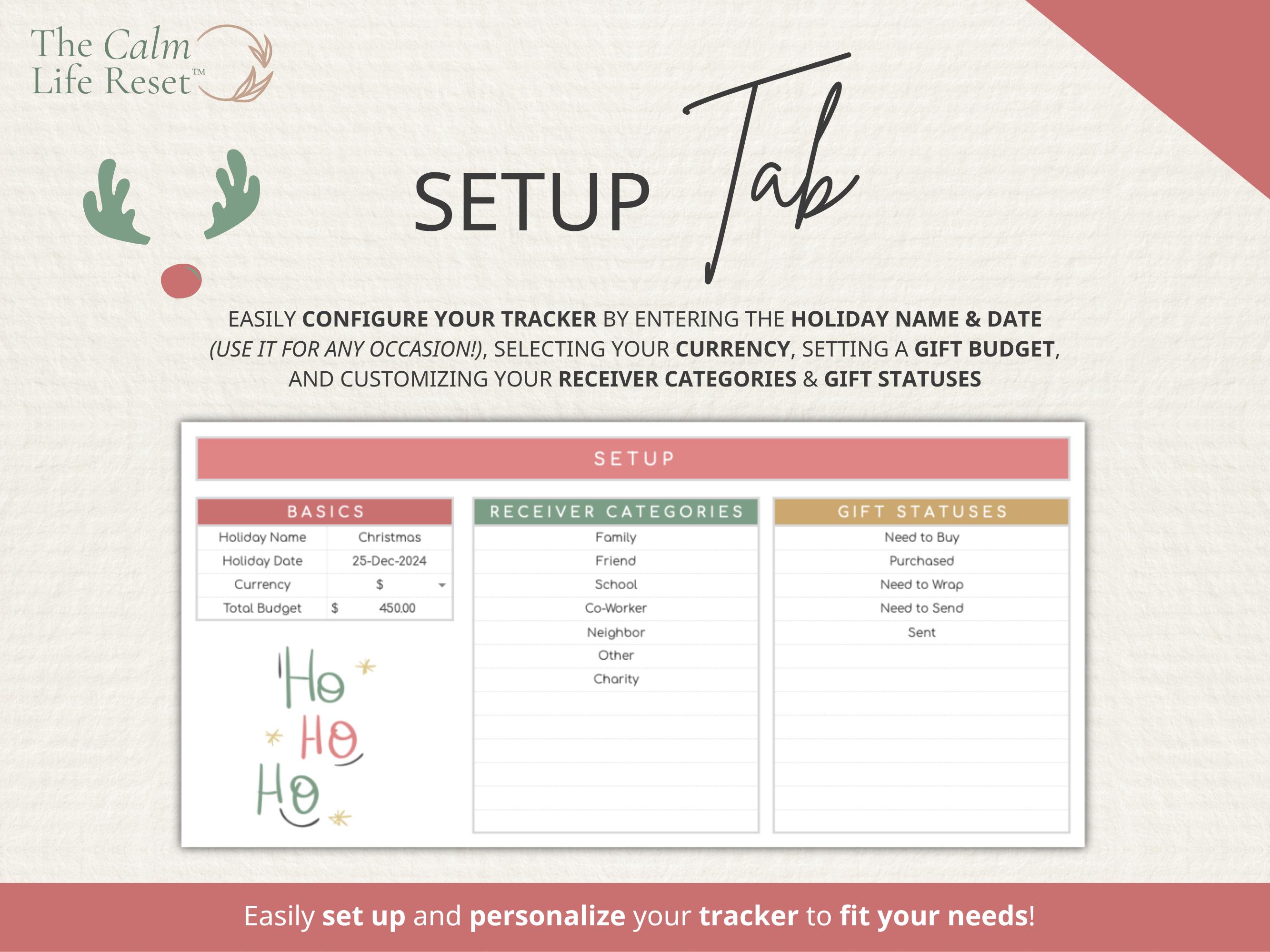 Christmas Gift Tracker Google Sheets: Gift Planner Spreadsheet, Holiday ...